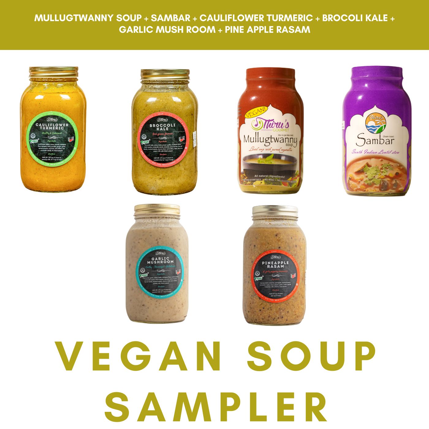 Vegan Soup Sampler [Bundle] – Thiru's Gourmet